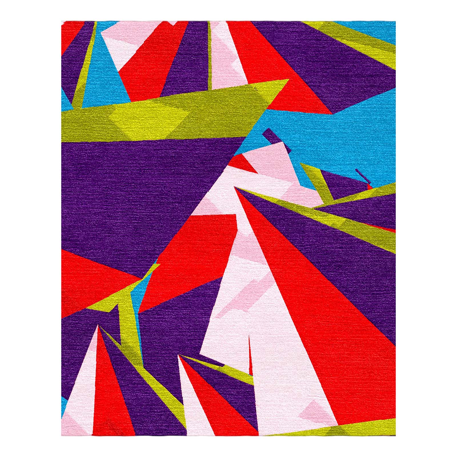 Contemporary Abstract Wool Rug – Vibrant Angular Design, 8×10′ Hand ...